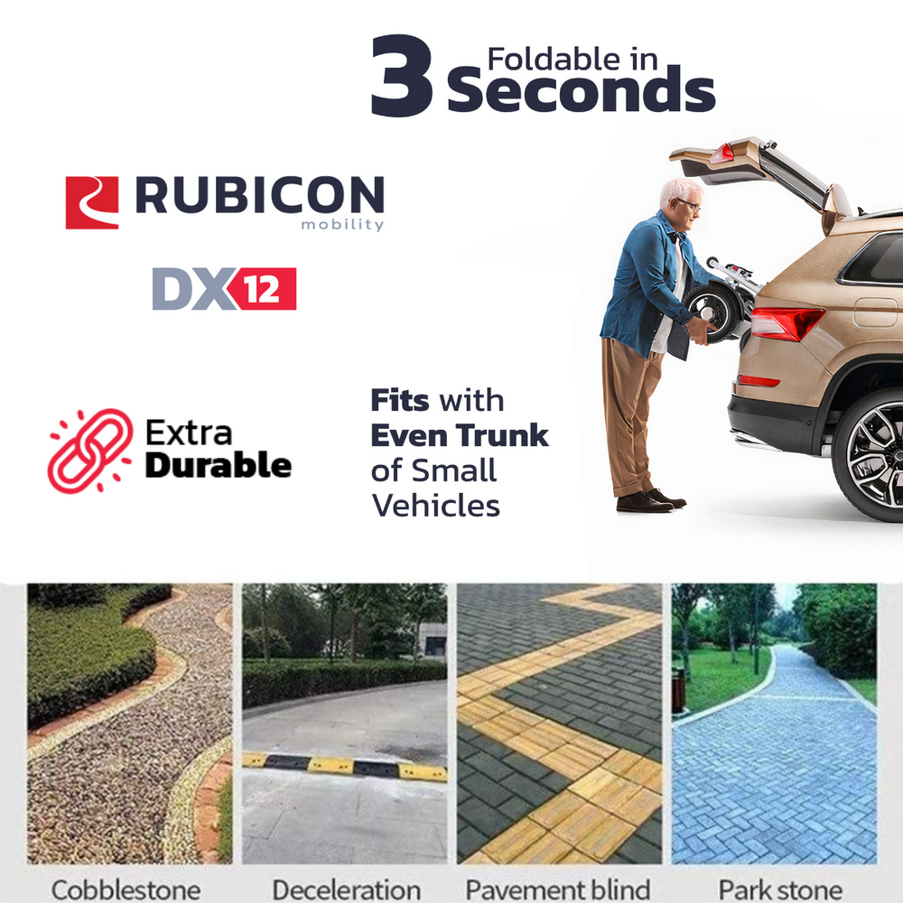 Rubicon DX12 - Deluxe Premium Electric Wheelchair with Brushless Dual Motors: High Quality, Long ...