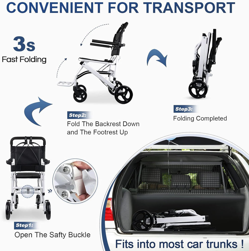 Rubicon GX03 - Ultimate Super Lightweight Manual Wheelchair for Easy Transport & Travel: All ...