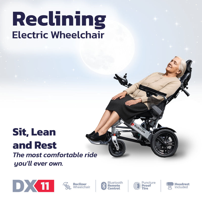 Rubicon DX11 - Reclining Electric Wheelchair with Adjustable Headrest ...